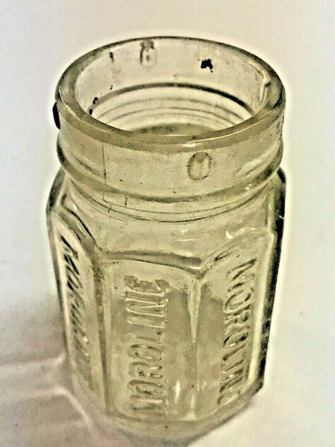 Moroline Petroleum Jelly Glass Jar Bottle 1940s-Embossed 2 1/2" tall-NO ...