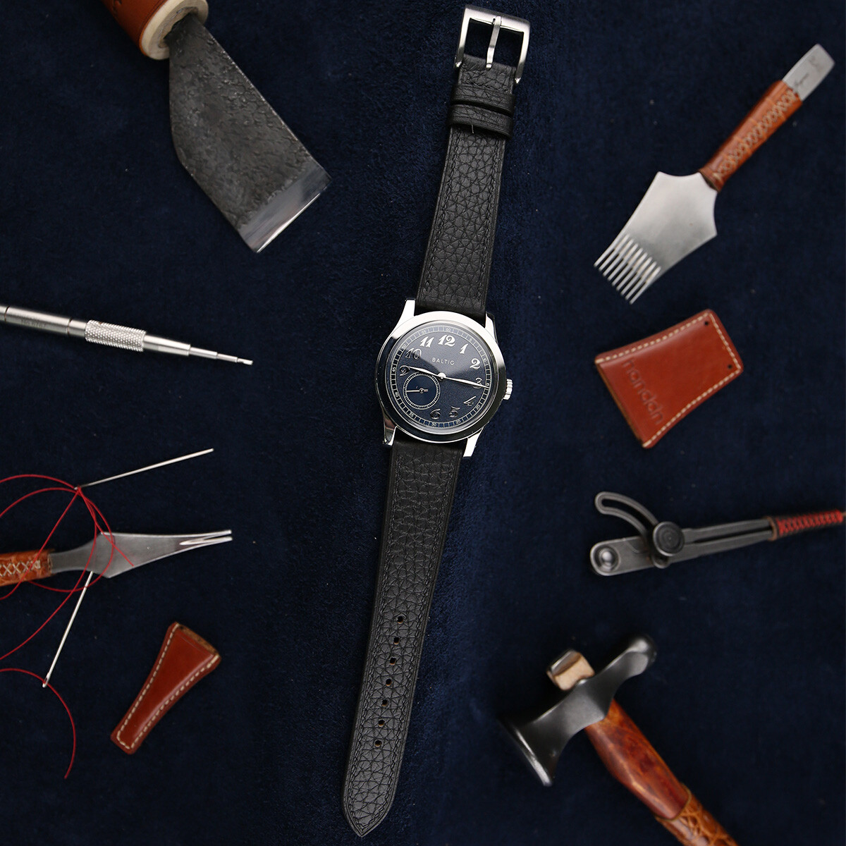 Goatskin Black Togo Leather Watch Strap Band 18mm 19mm 20mm 21mm 22mm ...