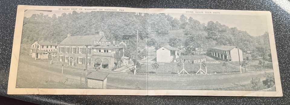 EARLY PANORAMIC POSTCARD- STONE HOUSE TOUR RESTS, RONEY'S POINT, WV | eBay