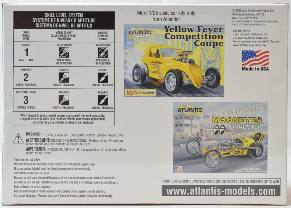 Atlantis Keelers Kustoms Skorpion Gasser 1:25 Scale Model Car Kit 13102 ...