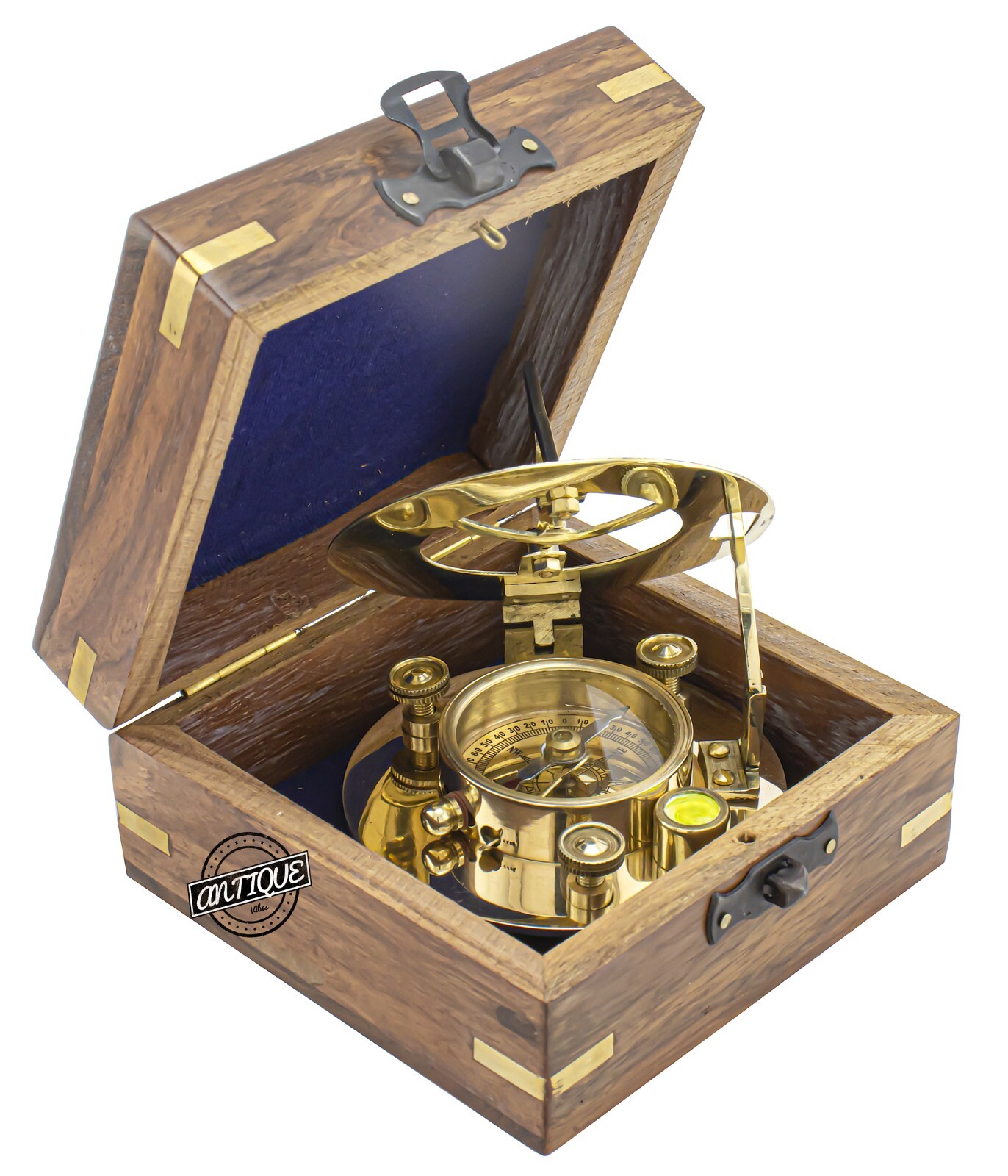 Vintage Maritime Sun-Clock Brass Handmade Compass Magnetic Sundial Tool ...