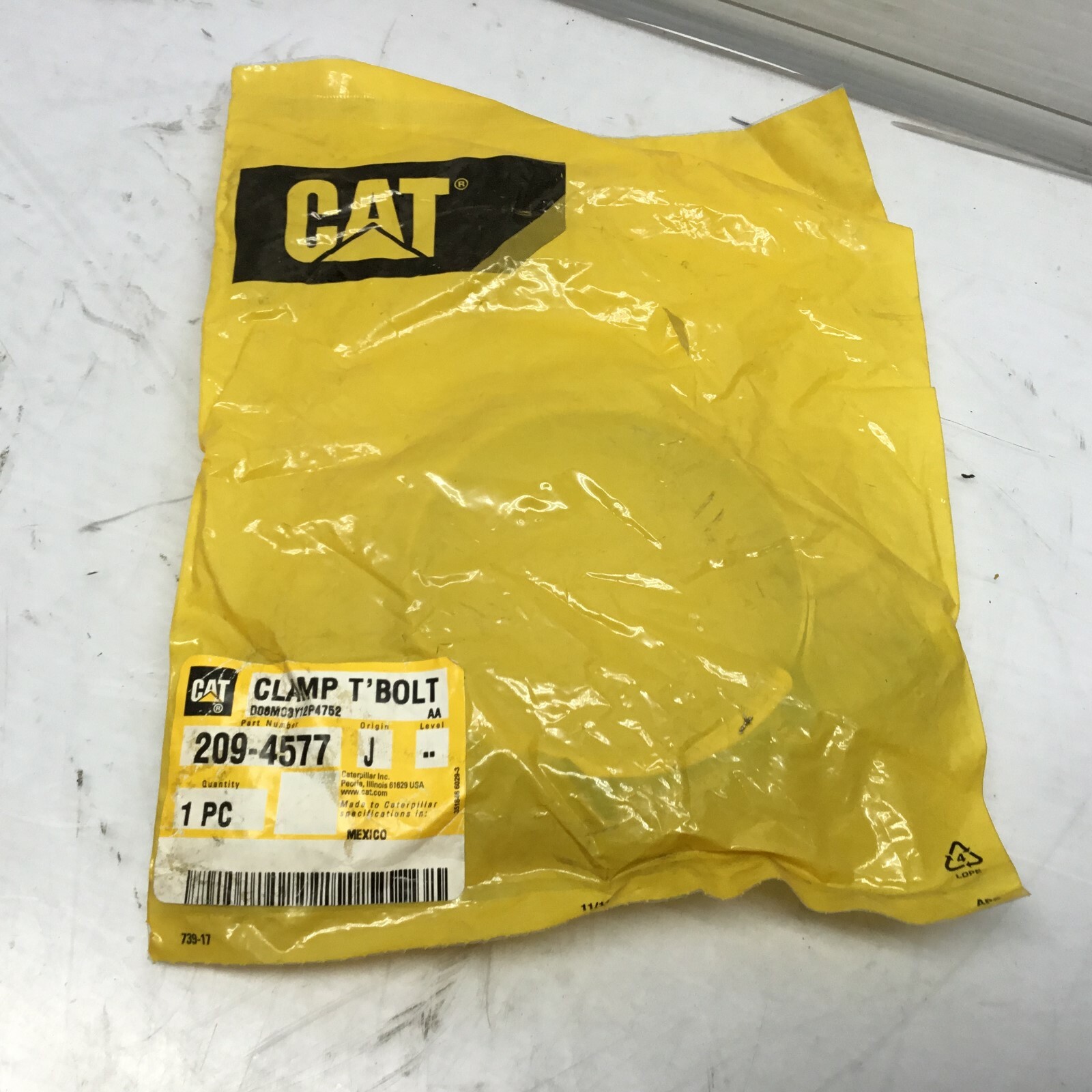 Caterpillar Spring Loaded T Bolt Clamp 209-4577 CAT 2094577 | eBay