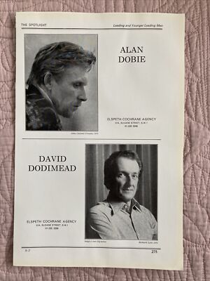Alan Dobie. Rare,Original 1971 acting agency Z-page | eBay