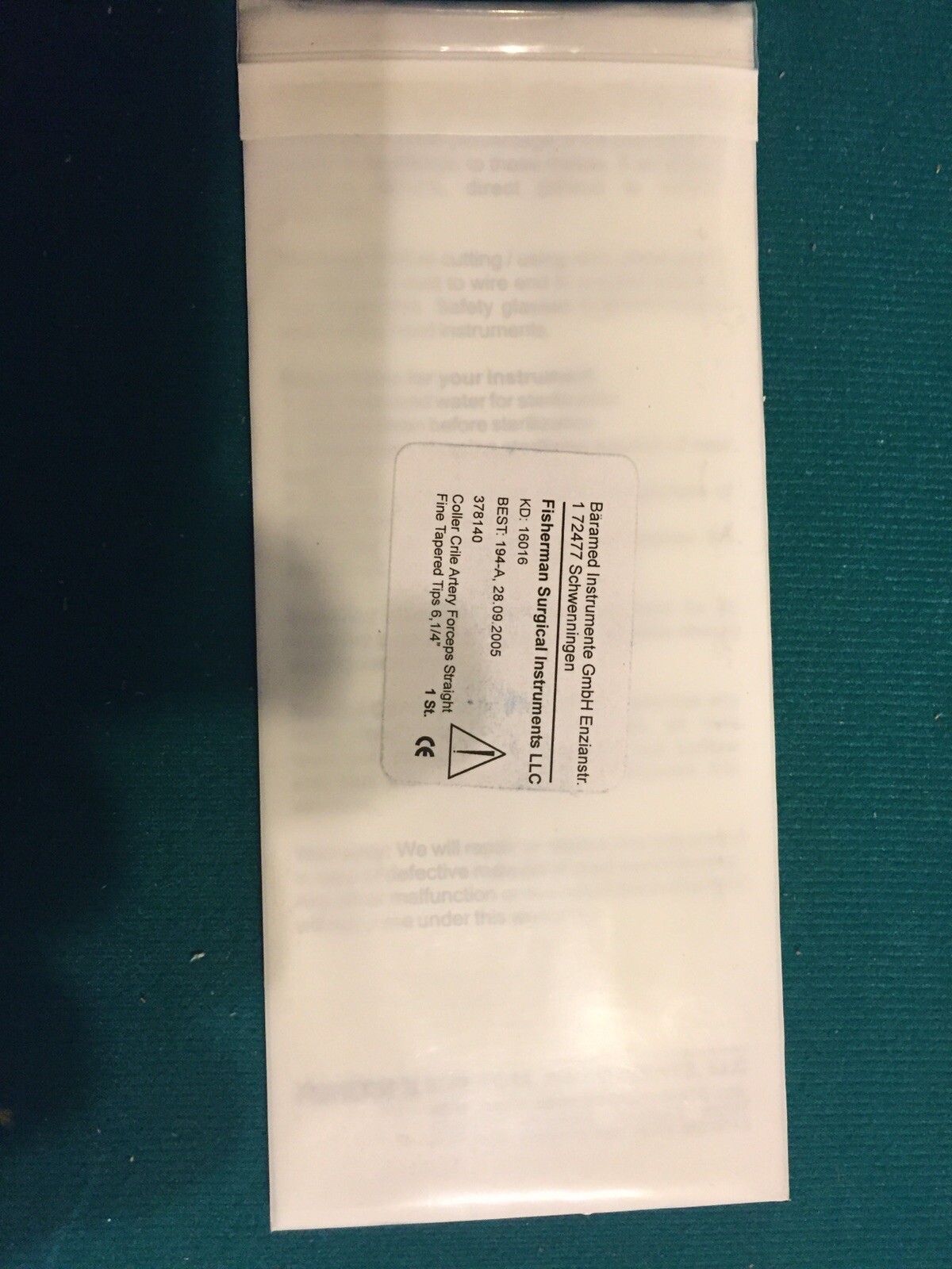 Collier Crile Artery Forceps, Straight, Fine Tapered Tips, 6.25”, Lot ...