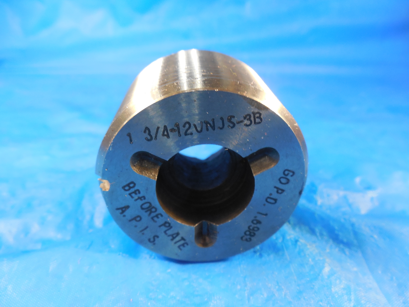 1 3/4 12 UNJS 3B BEFORE PLATE THREAD PLUG GAGE 1.75 GO ONLY P.D. = 1. ...