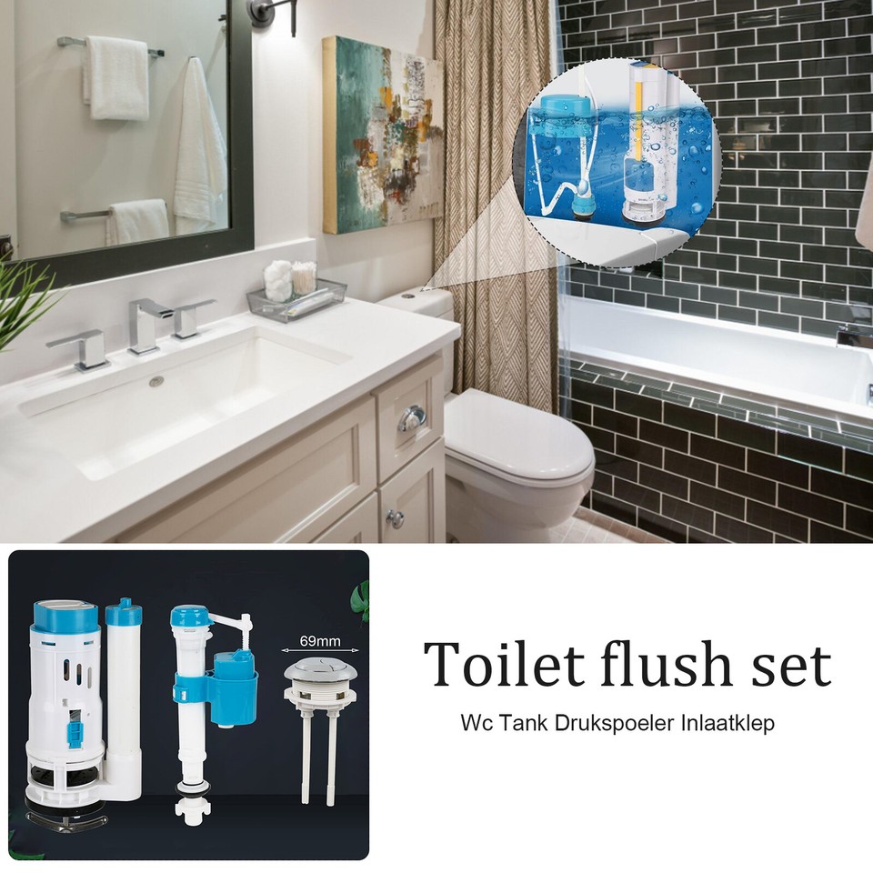 Cistern Toilet Repair Kit Fill Flush Valve Dual Button Water Tank ...