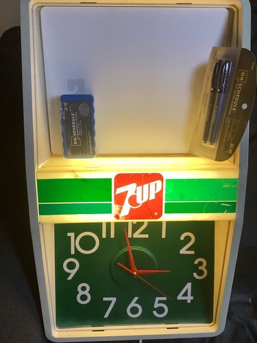 Vintage 7 Up Hanging Wall Clock Menu Board Sign Advertisement ...