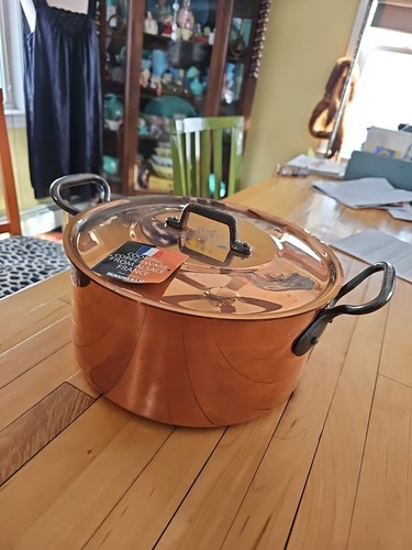 Baumalu French Tinned Copper Stock Pot w/ Lid Large Vintage Cookware ...