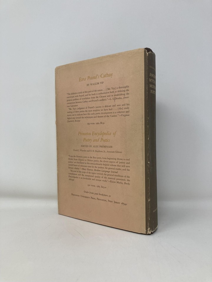 Ancient Myth in Modern Poetry by Lillian Feder First 1st Edition VG HC ...