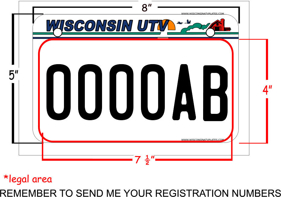 UTV license Plate, Wisconsin Style UTV License Plate | eBay