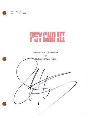 Jeff Fahey Signed Autograph Psycho III Movie Script Full Screenplay Horror COA | eBay