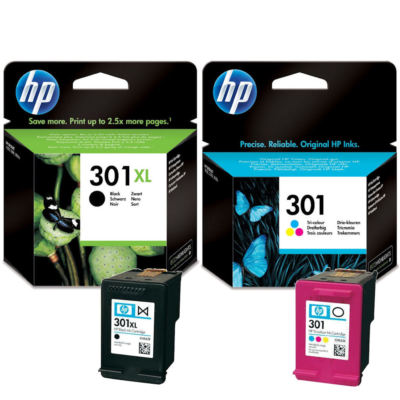 Original HP 301XL Black & 301 Colour Ink Cartridge For OfficeJet 4632 ...