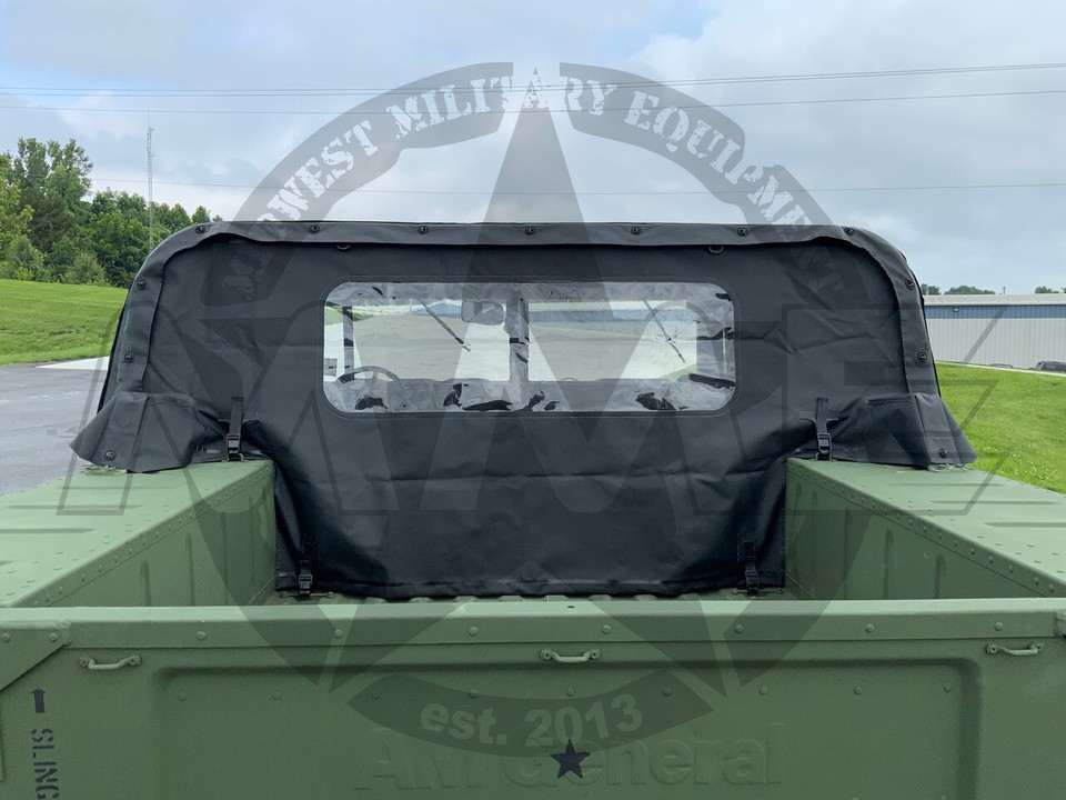 4 Man Black Soft Top Kit & Rear Curtain For Humvee/M998/M1123/M1165 ...