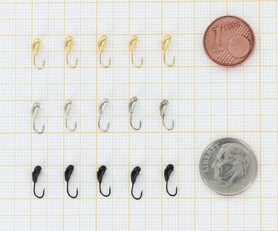 Tungsten Ice Fishing Jigs - Marmooska Winter Jig Heads (Hook #18 ...