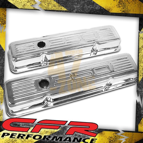 For 1958-86 Chevy Small Block 350 Tall Steel Valve Covers - Chrome W ...
