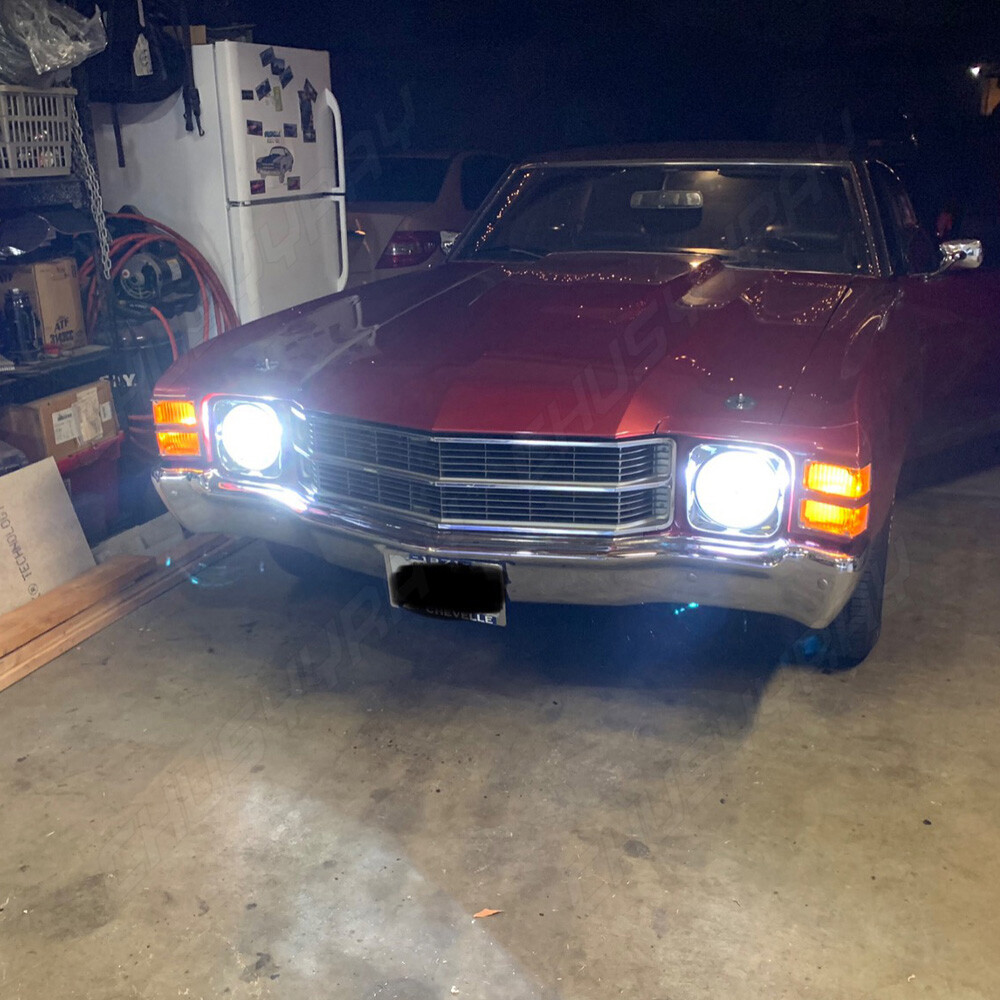 H6024 7" Round Glass Headlight Housing H4 Conversion Lights LOOK PAIR ...