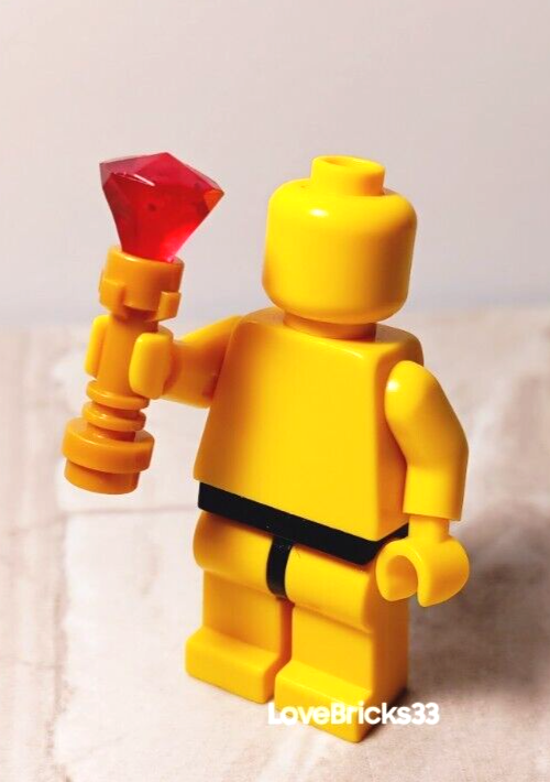 New LEGO Scepter Kings Castle Wand Royal Jewel Tran Red Short Staff ...