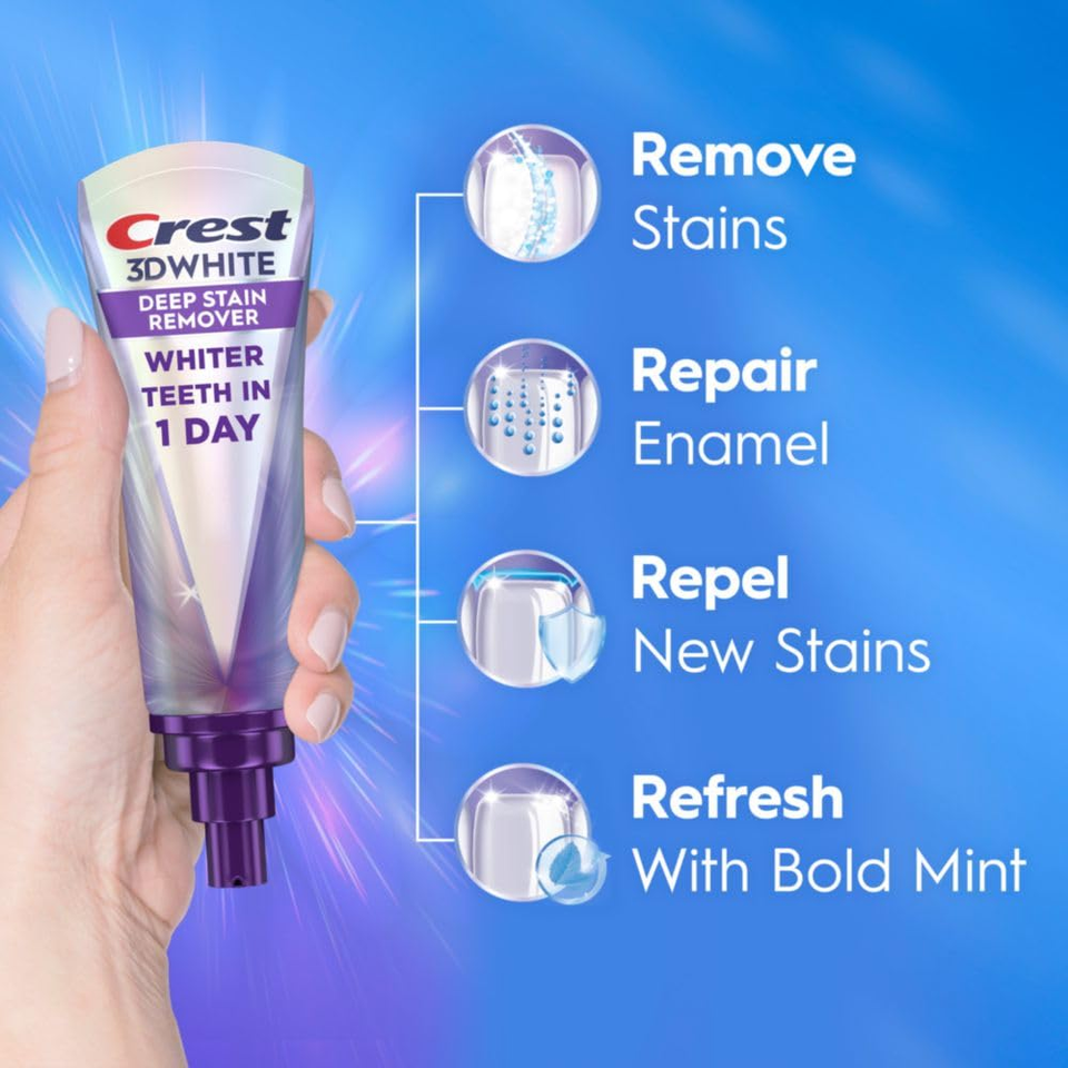 Crest 3Dwhite Brilliance Deep Stain Remover Brilliant White Toothpaste ...