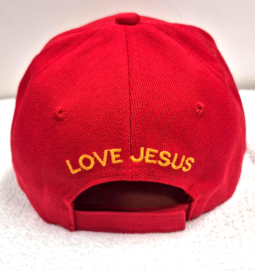 LOVE JESUS RELIGIOUS BALL CAP NEW FAITH WALK WITH JESUS RED COLOR HAT ...