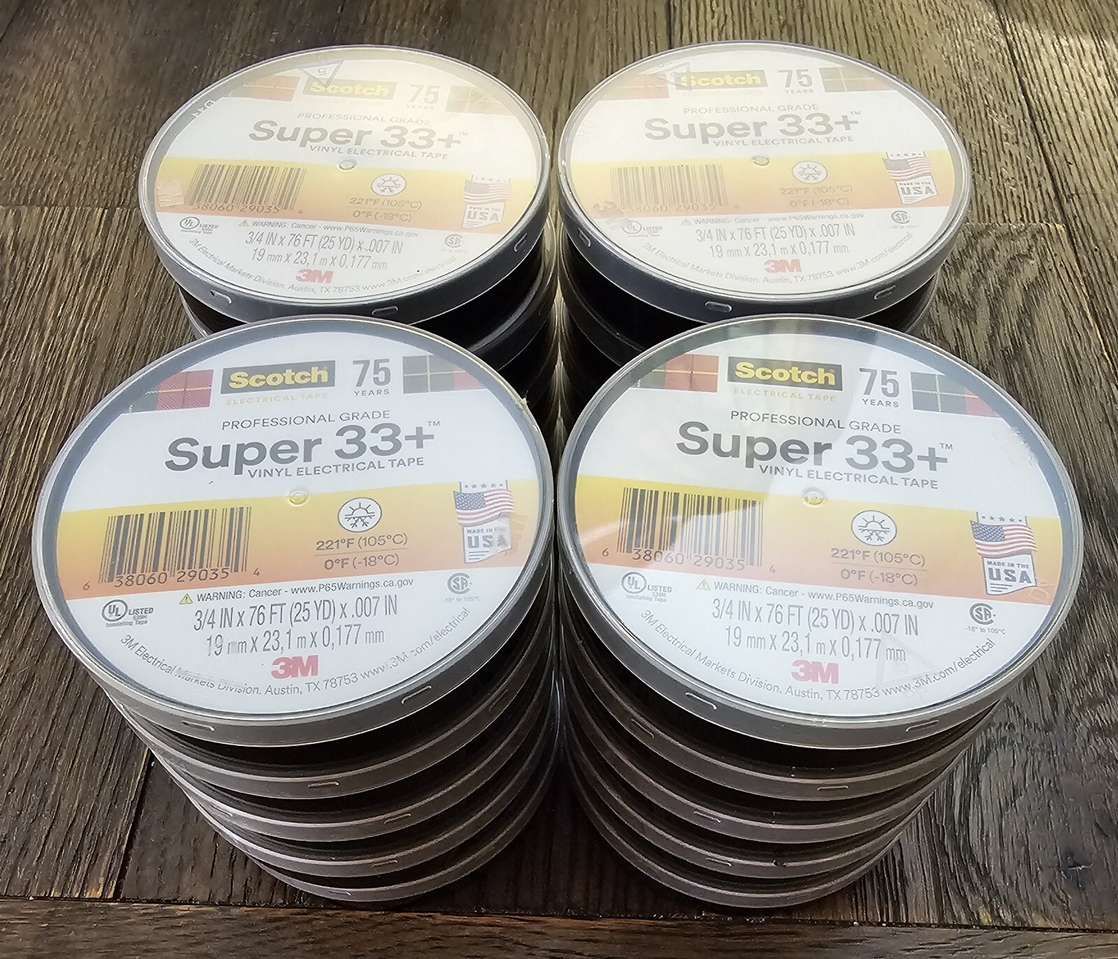 Lot Of 20 3M Scotch Super 33 Plus Vinyl Electrical Tape Black ...