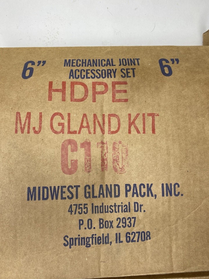 Midwest Gland Pack 6" Mechanical Joint HDPE MJ Gland Kit C110 NOS | eBay