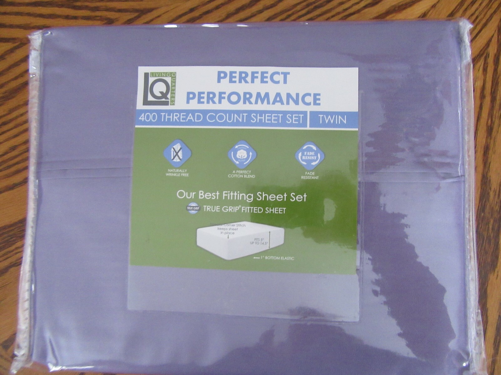 Living Quarters Twin Lavender Perfect Performance True Grip Sheet Set ...