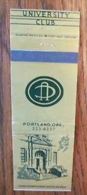 UNIVERSITY CLUB (PORTLAND, OREGON) MATCHBOOK MATCHCOVER -F6 | eBay