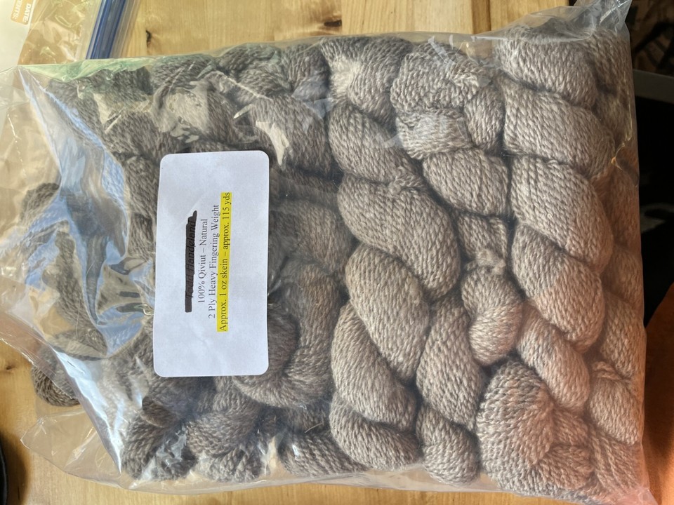 Qiviut 100% Musk Ox Handspun Yarn Approx. 115 yards. Approx. 1 oz skein ...