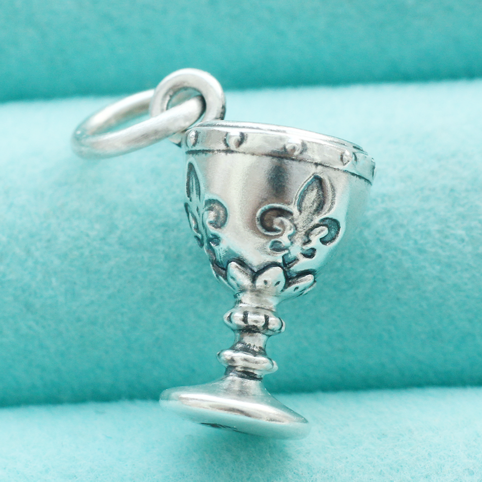 925 Sterling Silver Holy Grail Pendant Chalice Charm Knights Templar ...