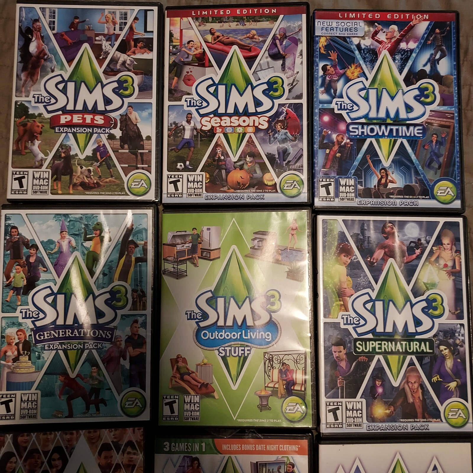 Lot of 9 The Sims 3 Games PC Windows Mac - SCRATCHED DIRTY - NO RETURNS ...