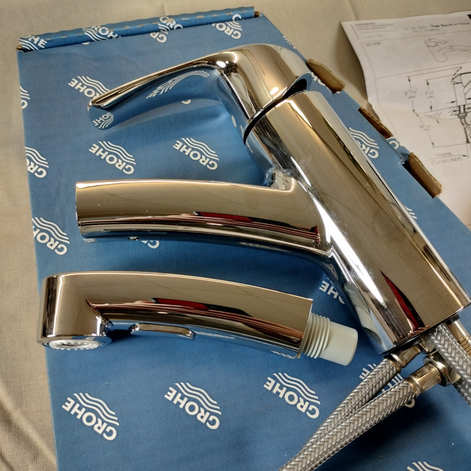 Grohe 30306DC0 SuperSteel Eurosmart Pull-Out Spray Kitchen Faucet ...