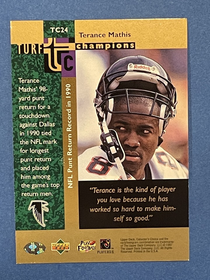 Terance Mathis 1997 Upper Deck Collector's Choice Turf Champions #TC24 ...