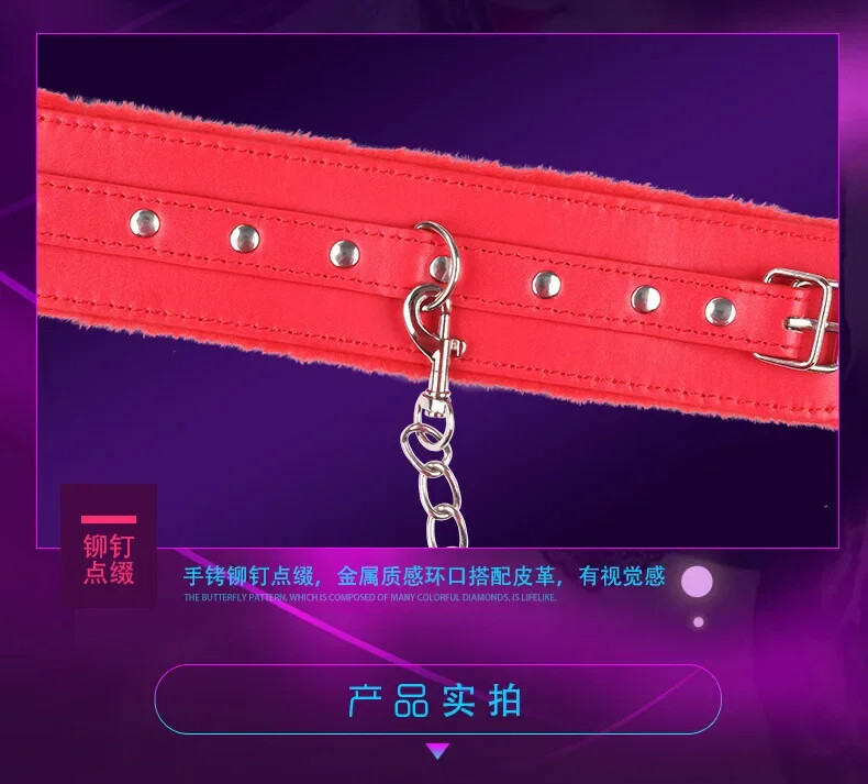 Furry Fuzzy PU Leather Wrist Handcuffs Adjustable Restraint Sex Cuff ...