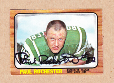 Paul Rochester (DEC) signed 1966 Topps card #100-New York Jets | eBay
