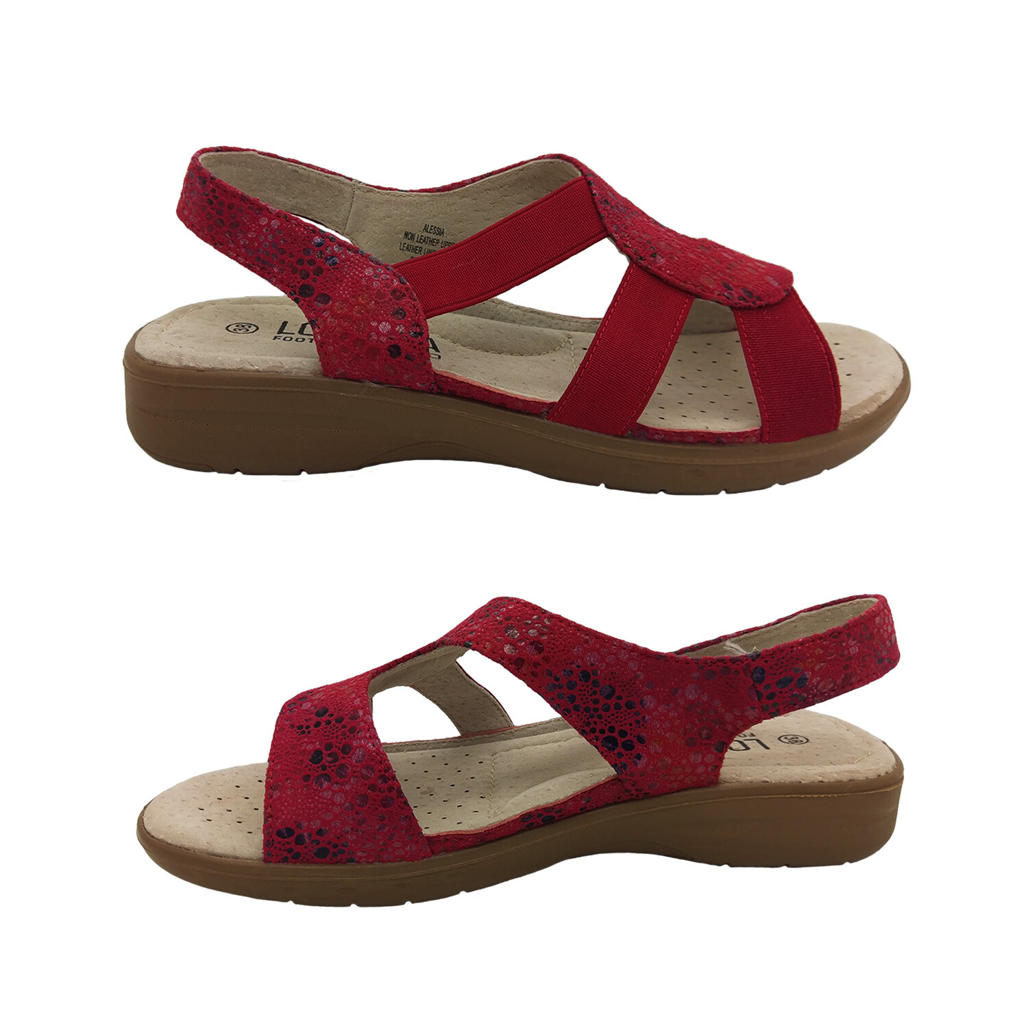 Ladies Shoes Lorella Alessia Slingback Sandals Comfort Sole Elastic ...