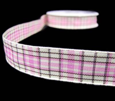 5 Yards Pink Cream Ivory Country Primitive Rustic Dble Faced Plaid ...