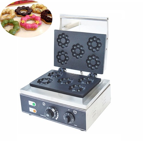 110V Commercial Electric Nonstick Flower Donut Maker 5PC Doughnut ...