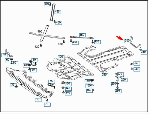 OEM MERCEDES-BENZ GLC C253 COUPE REAR UNDERBODY COVER BRACKET ...