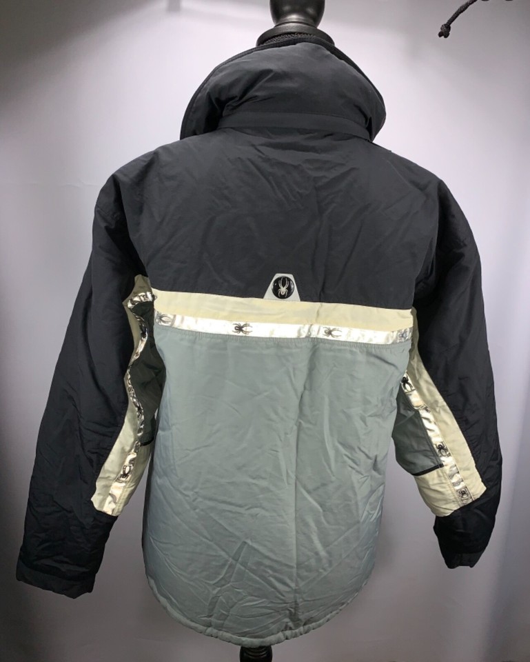 Spyder Venom Ski/Snow Board Jacket boys size 18 black grey reflective ...