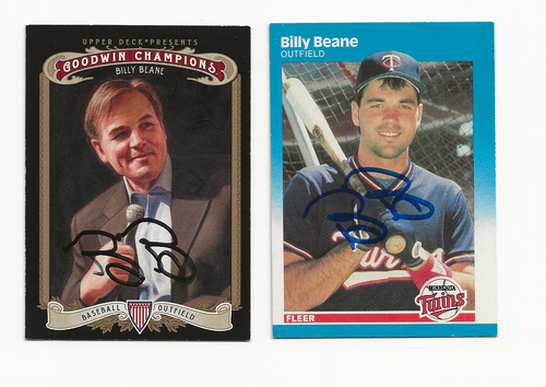 BILLY BEANE TWINS AUTOGRAPHED 2 CARD LOT | eBay