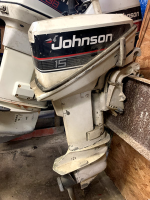 Running 1989 Johnson 15 HP outboard motor in great running condition | eBay