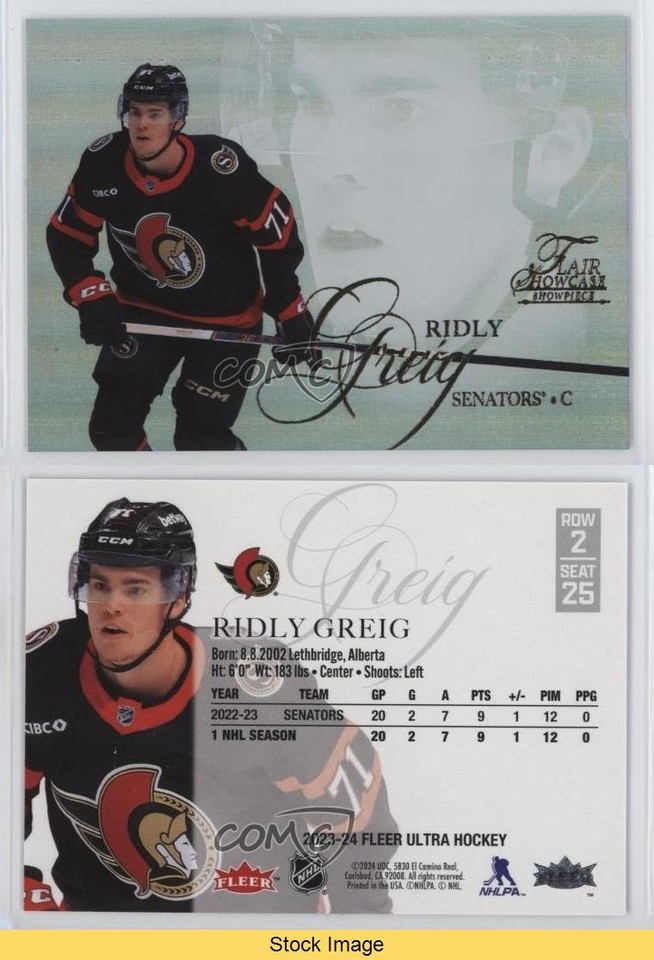 2023 Upper Deck Fleer Ultra Flair Showcase Row 2 Showpiece Ridly Greig ...