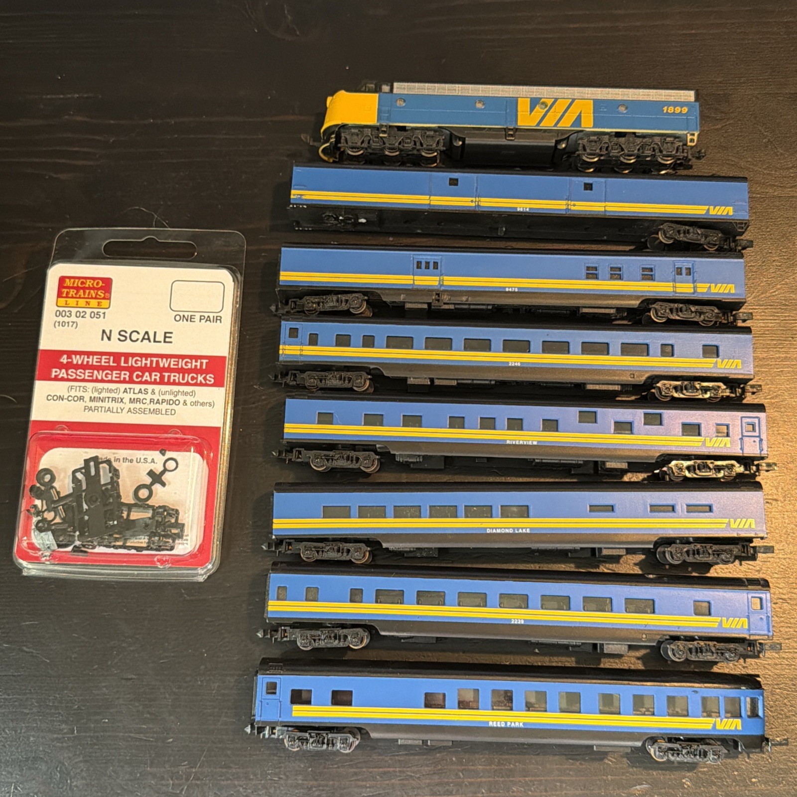 Con Cor N Scale VIA Rail 7 Car set with locomotive See photos and ...