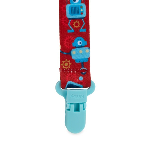 Baby Boy 2 Nuby Pacifier Clips Spaceships & Aliens Paci-finder Cloth ...