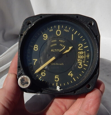 Vintage Beechcraft Altimeter Indicator Gauge Instrument, AT-11 ...