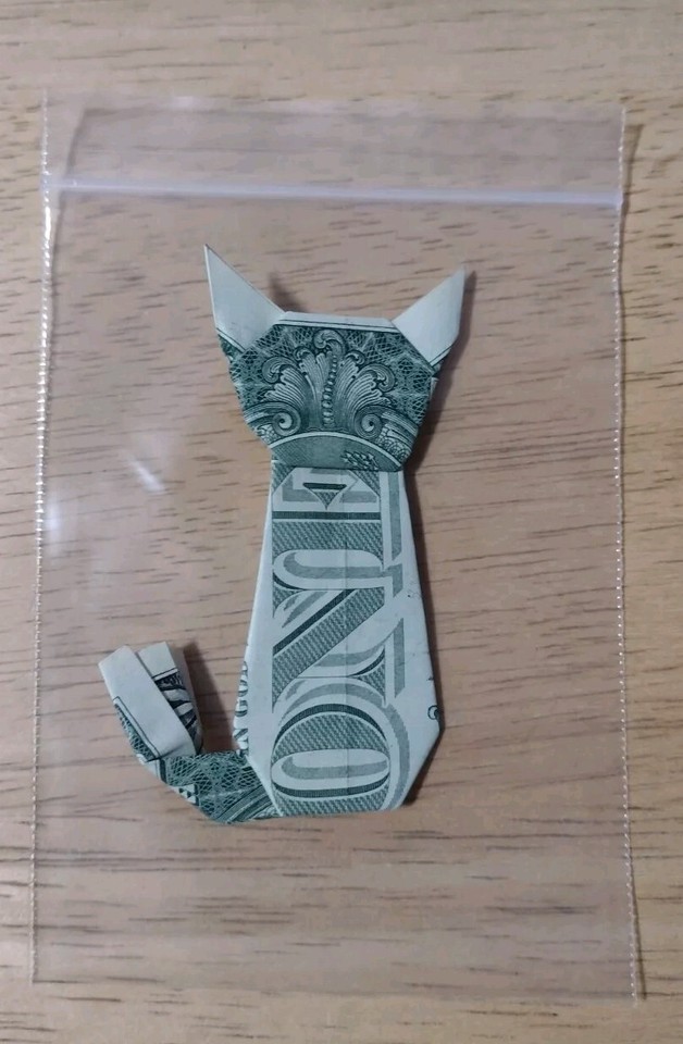 Money Origami Cat Real Dollar Bill Party Gift Novelty Animal Individual ...