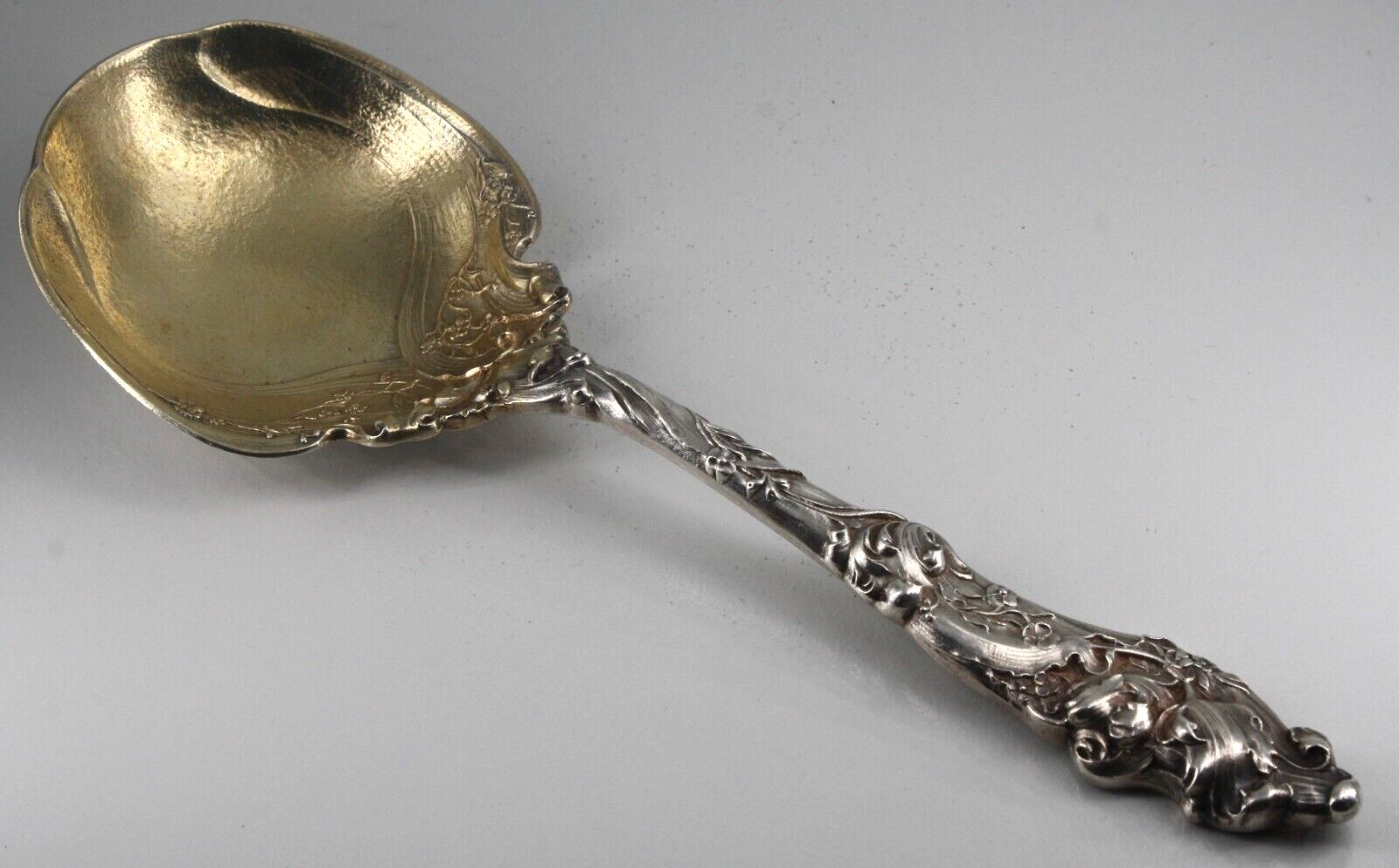 Gorham Sterling Silver Large Berry Casserole Spoon H158 Gold Wash Bowl ...