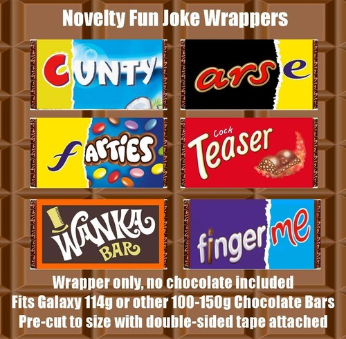 Funny Rude Joke FARTIES Chocolate Bar Wrapper Novelty Gift Birthday ...