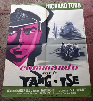 COMMANDO SUR LE YANG TSE (1957) de Richard Todd Affiche cinéma 60X80cm | eBay