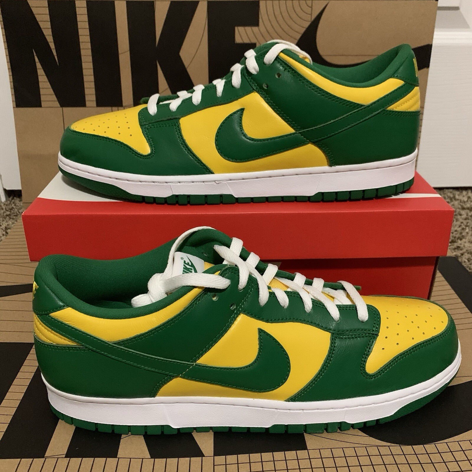 Nike Dunk Low SP Brazil Pine Green Yellow Retro Sneaker CU1727-700 Men ...
